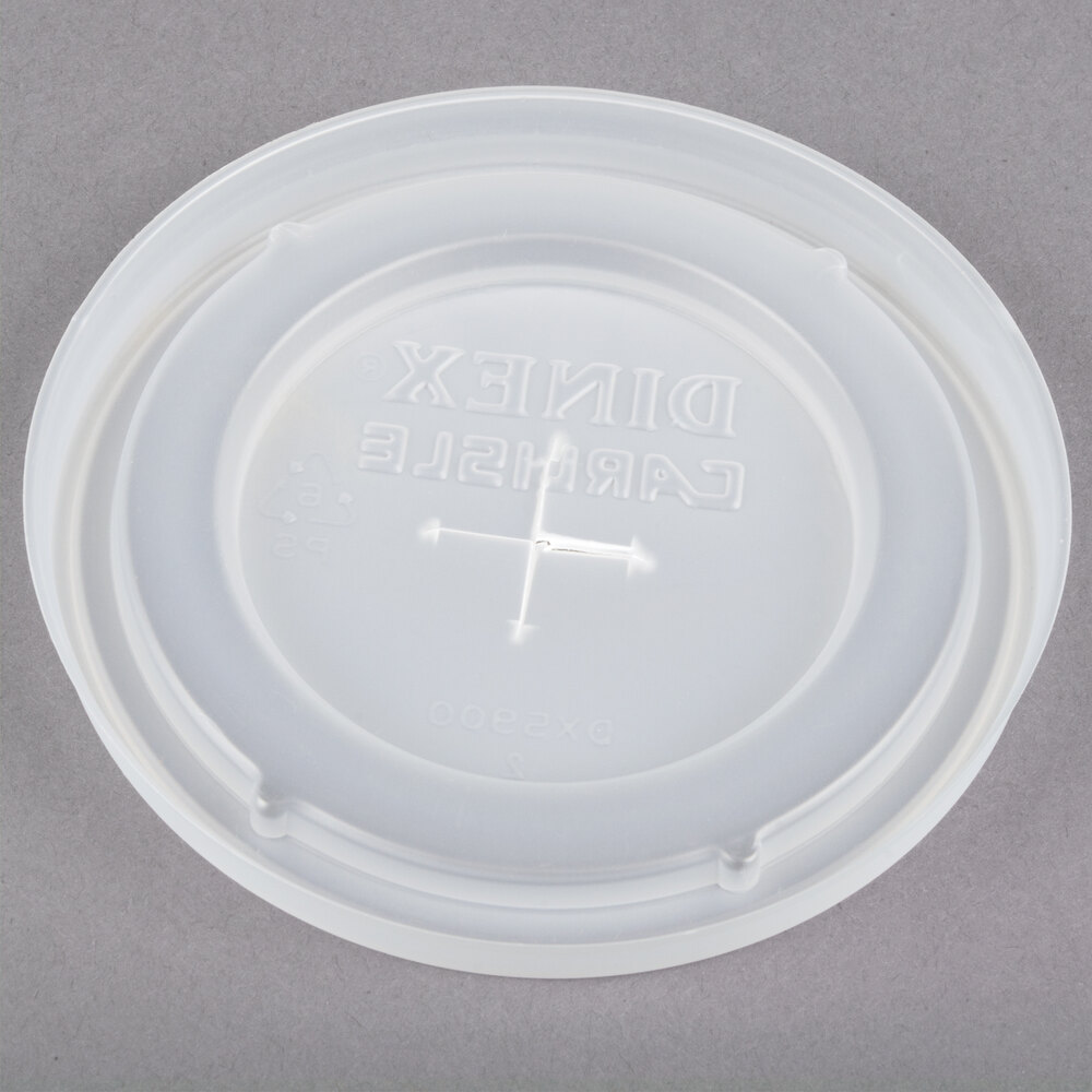 Dinex DX5900ST8714 Translucent Disposable Lid with Straw Slot for Dinex ...