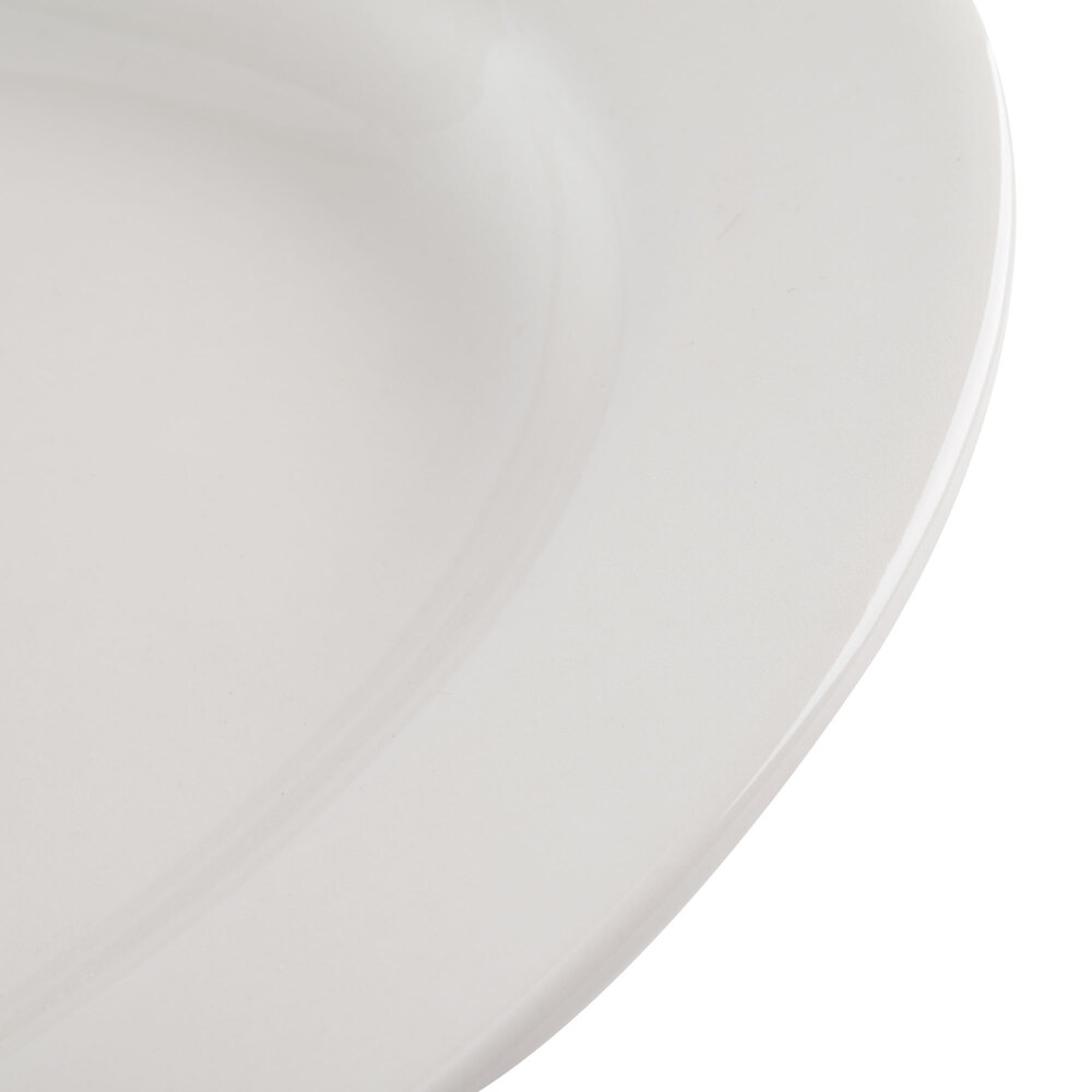 CAC REC-61 16'' x 11'' Ivory (American White) Wide Rim Rolled Edge Oval ...