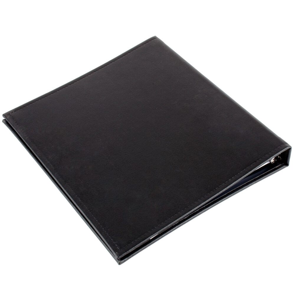 Menu Solutions MWR020 Black Faux Leather Reservation Binder