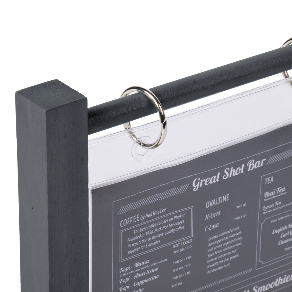 Menu Solutions WFT4S-B 5" x 7" Ash Wood Flip Top Table Tent