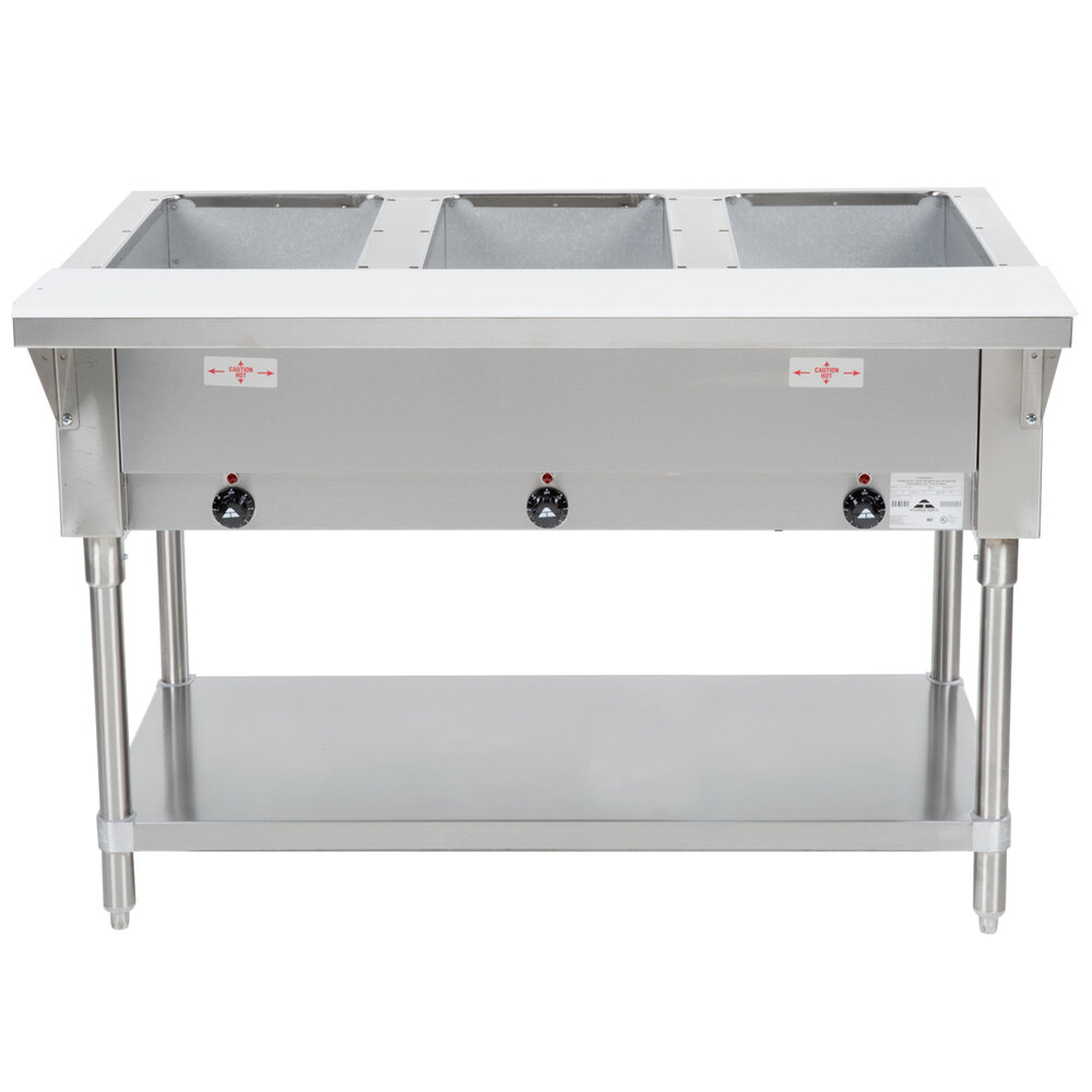 Advance Tabco HF-3-E Three Pan Electric Steam Table with Undershelf ...