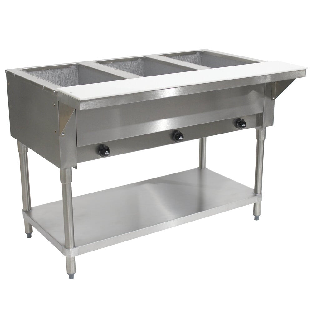 Advance Tabco HF-3G Liquid Propane Three Pan Powered Hot Food Table ...