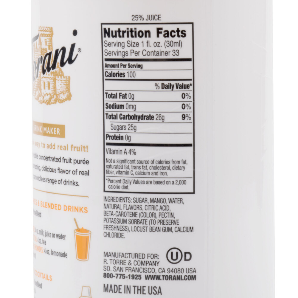 Torani 1 Liter Mango Puree Blend