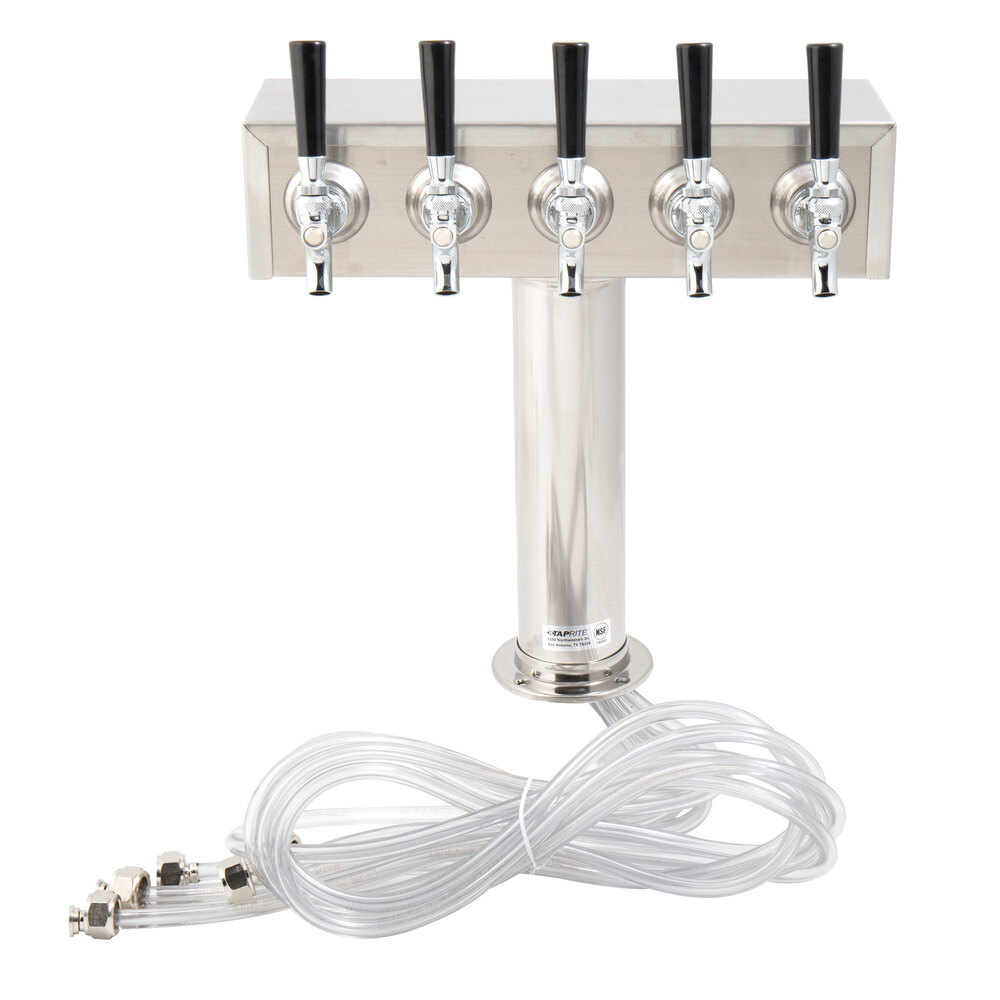 Beverage-Air 406-075A Polished Stainless Steel 5 Tap Beer Tower - 3" Column