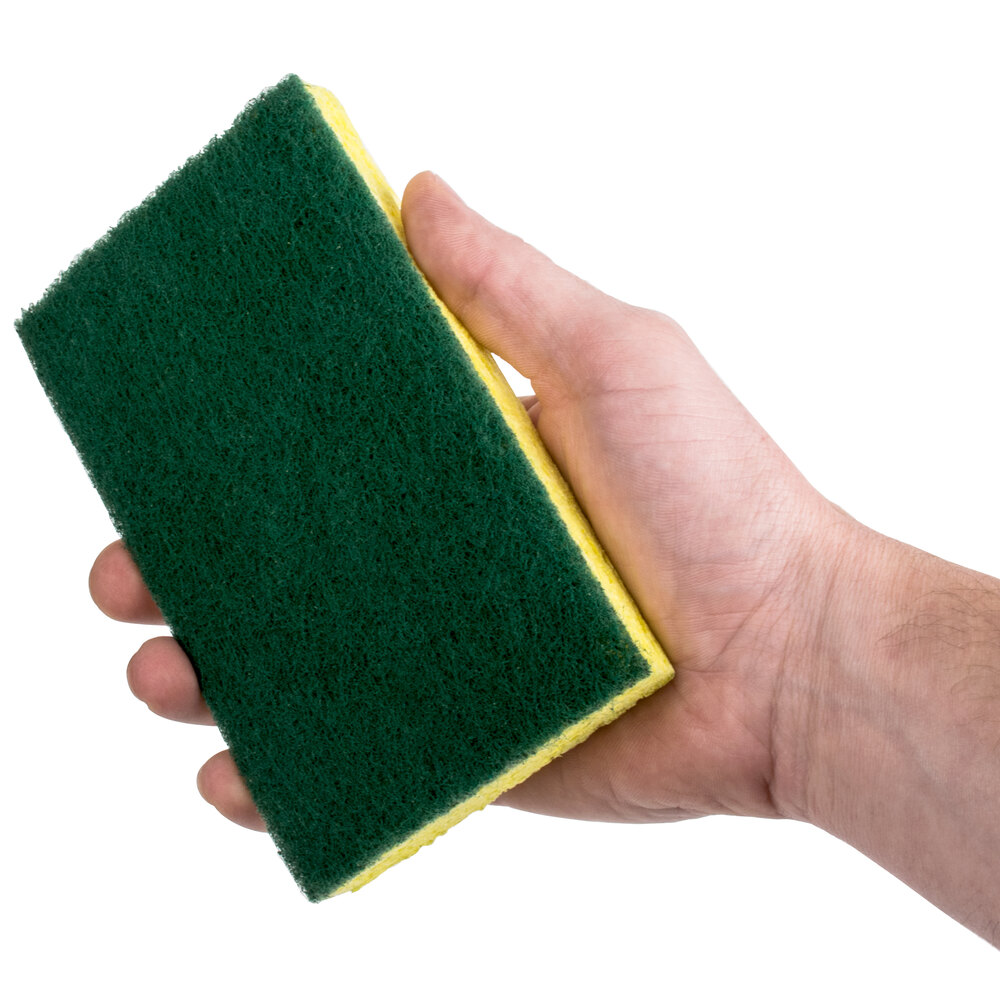3M 74CC Scotch-Brite™ 6 1/8" x 3 5/8" Medium-Duty Scrub Sponge - 10/Pack