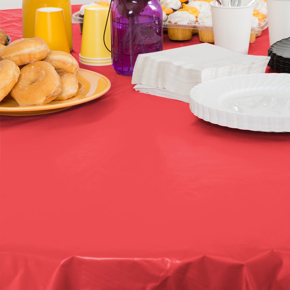 Creative Converting 703548 82" Classic Red OctyRound Disposable Plastic ...