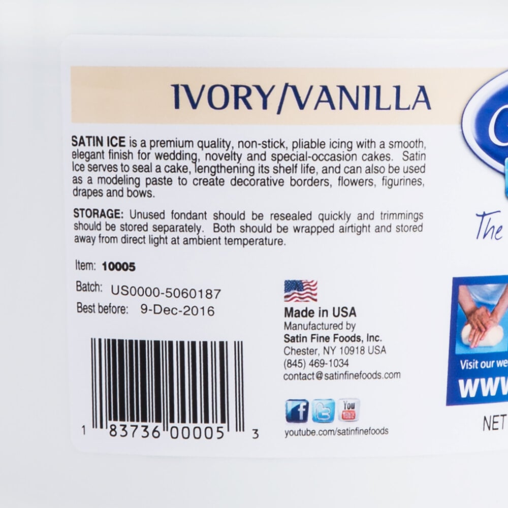 Satin Ice 5 lb. Ivory Vanilla Rolled Fondant Icing