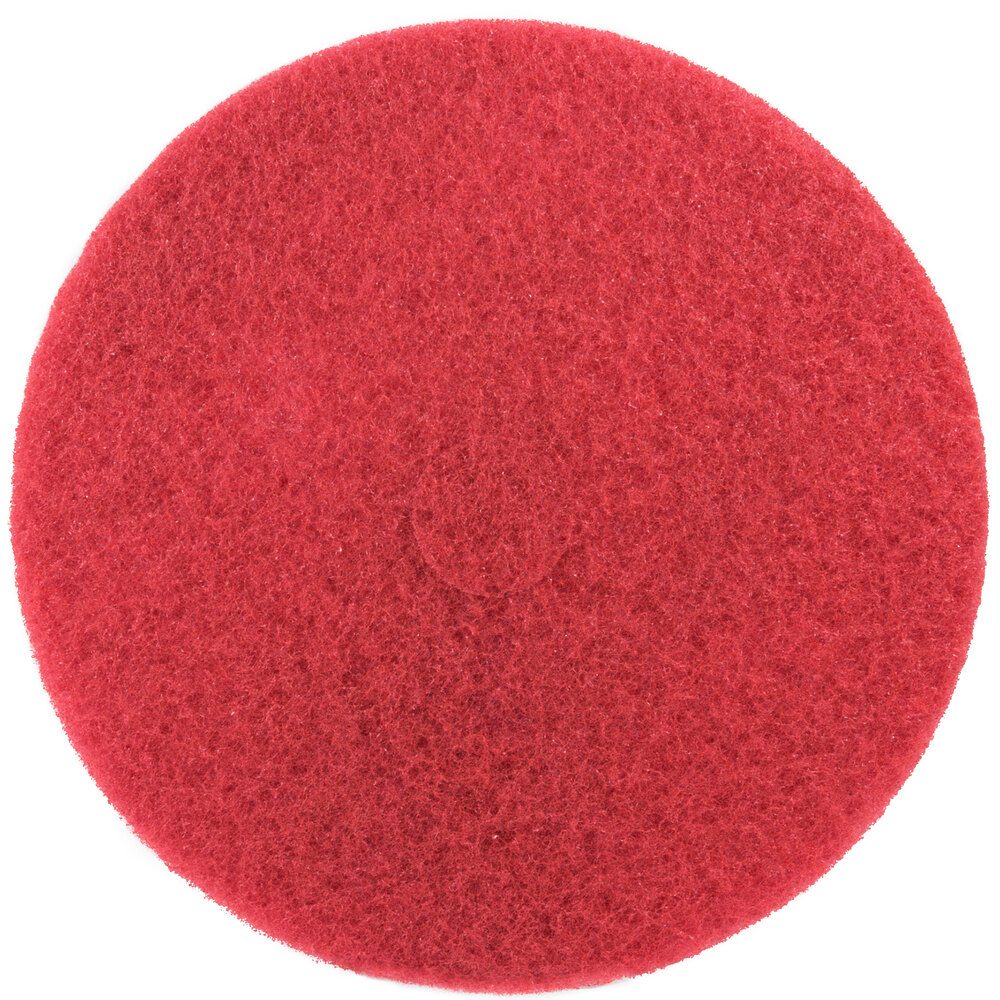 3M 5100 12" Red Buffing Floor Pad - 5/Case
