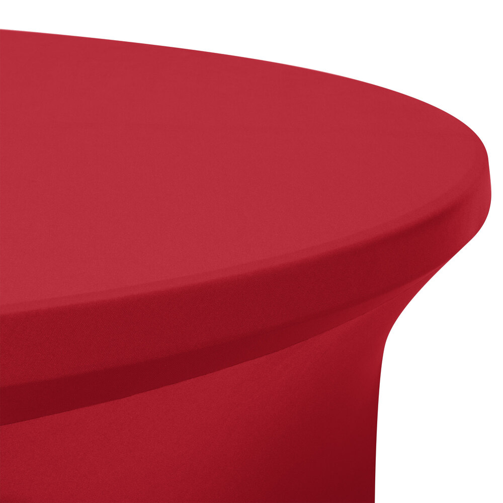 Snap Drape CN420R6030811 Contour Cover 60" Round Crimson Spandex Table ...