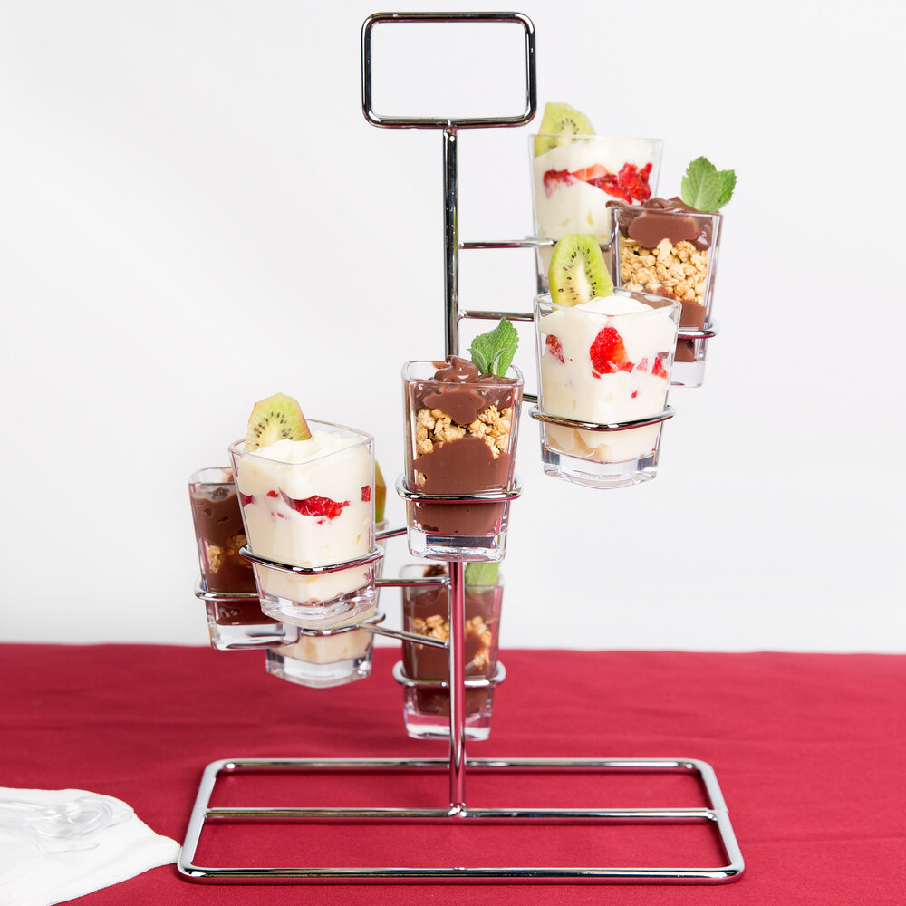 GET MTS-1496-CH Chrome Tower Dessert Shot Display Stand - 3/Case