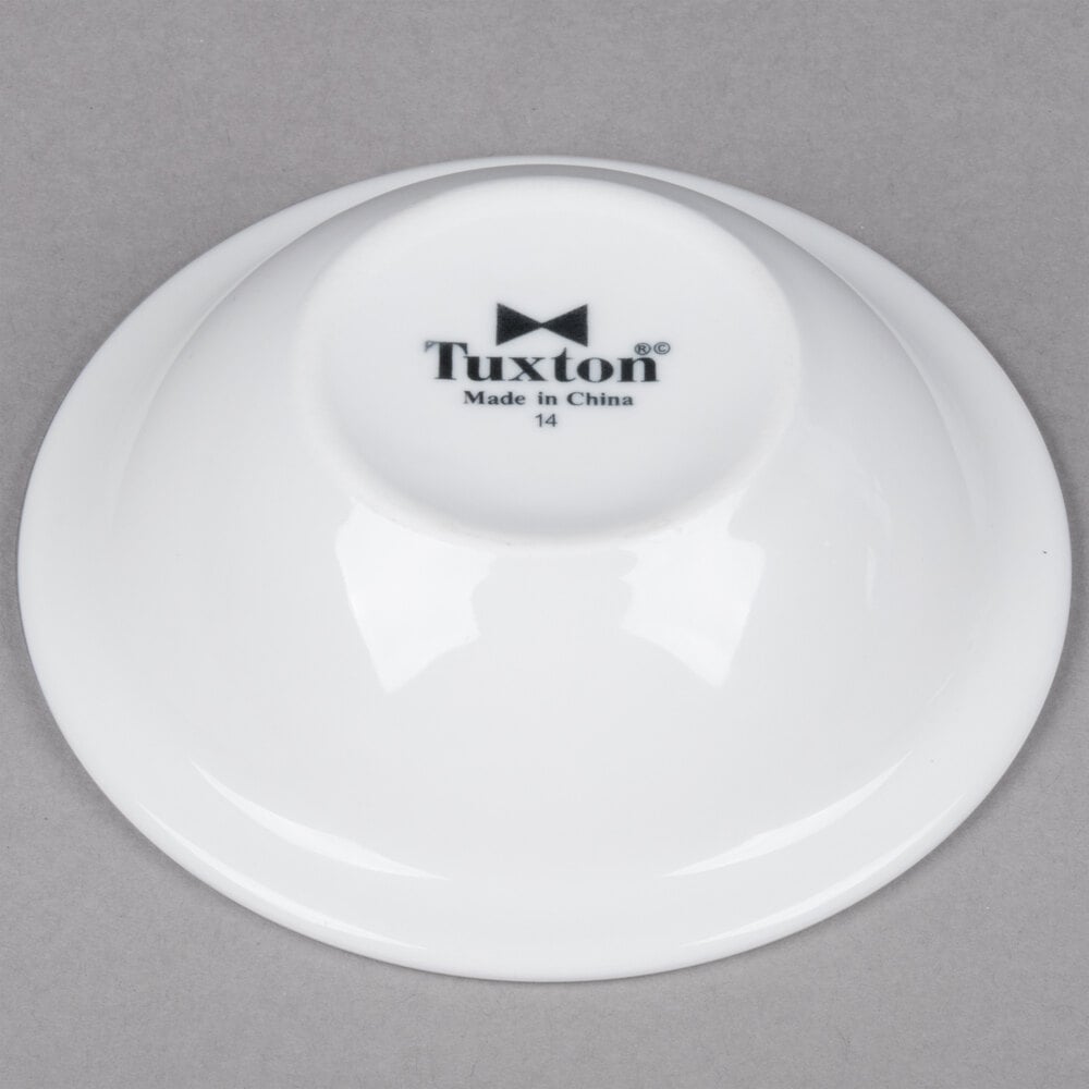 Tuxton CLD-046 Colorado 4.5 oz. Bright White Narrow Rim China Fruit Bowl / Monkey Dish - 36/Case