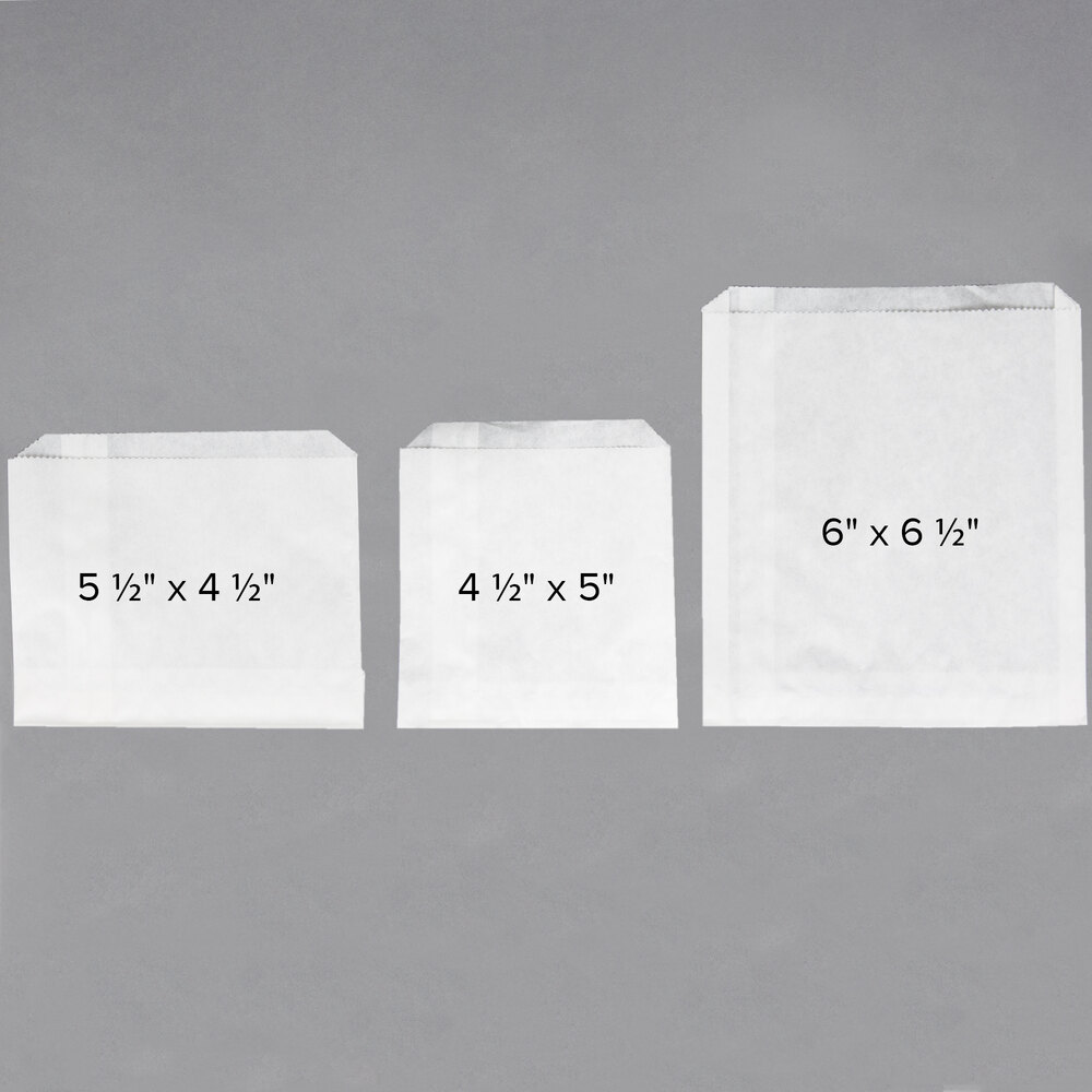 Carnival King 6" x 3/4" x 6 1/2" Extra Large French Fry Bag - 500/Pack