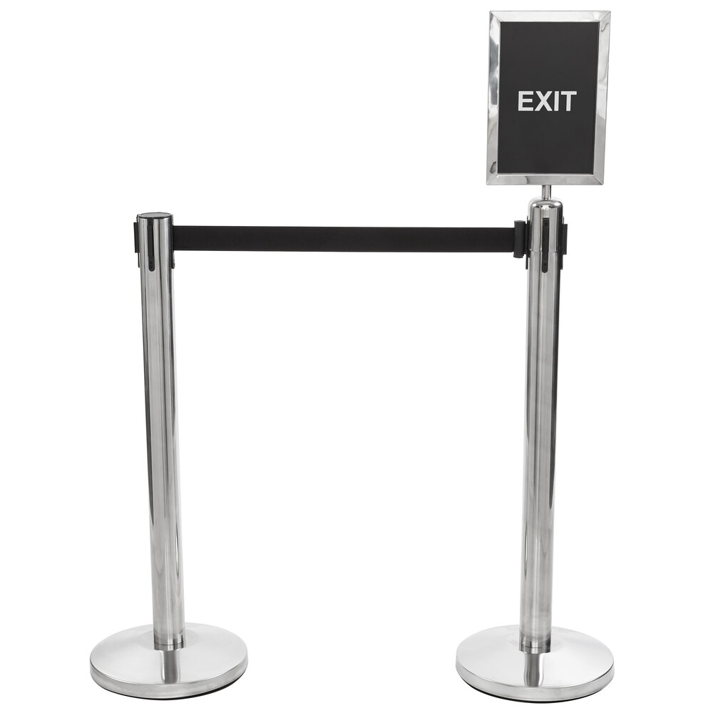 Lancaster Table & Seating Stainless Steel Silver 36" Crowd Control ...