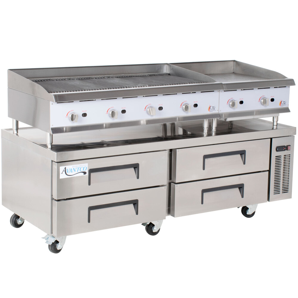 Avantco CBE-72 72" 4 Drawer Refrigerated Chef Base