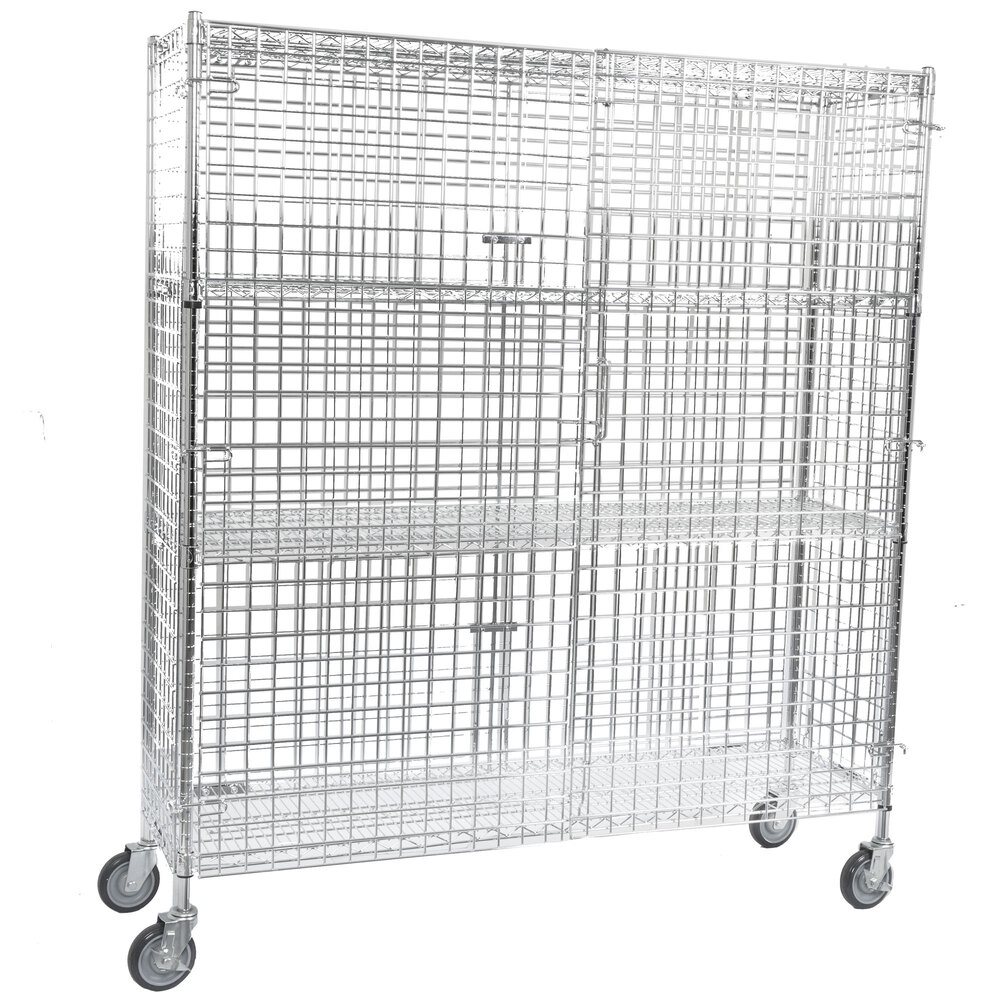 Regency NSF Mobile Chrome Wire Security Cage Kit - 18" x 60" x 69"