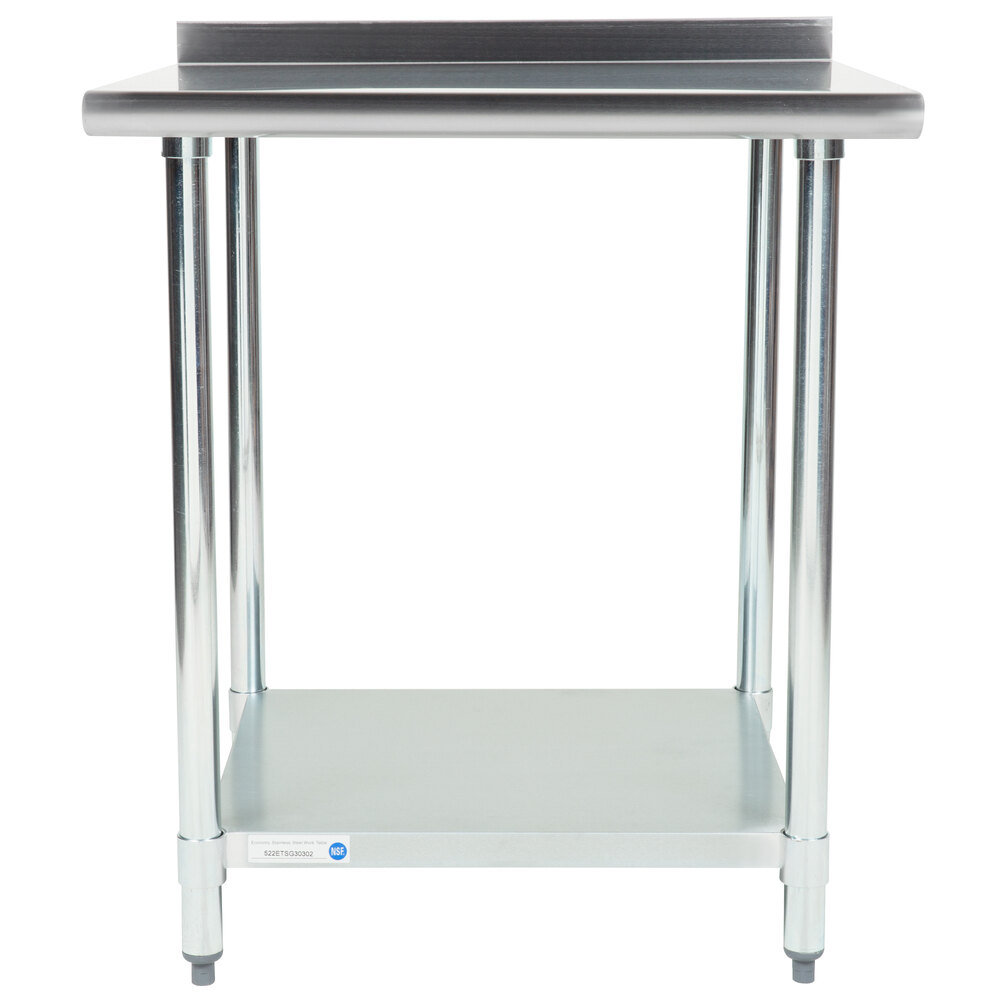 18 Gauge Economy 30" x 30" 430 Stainless Steel Work Table with ...