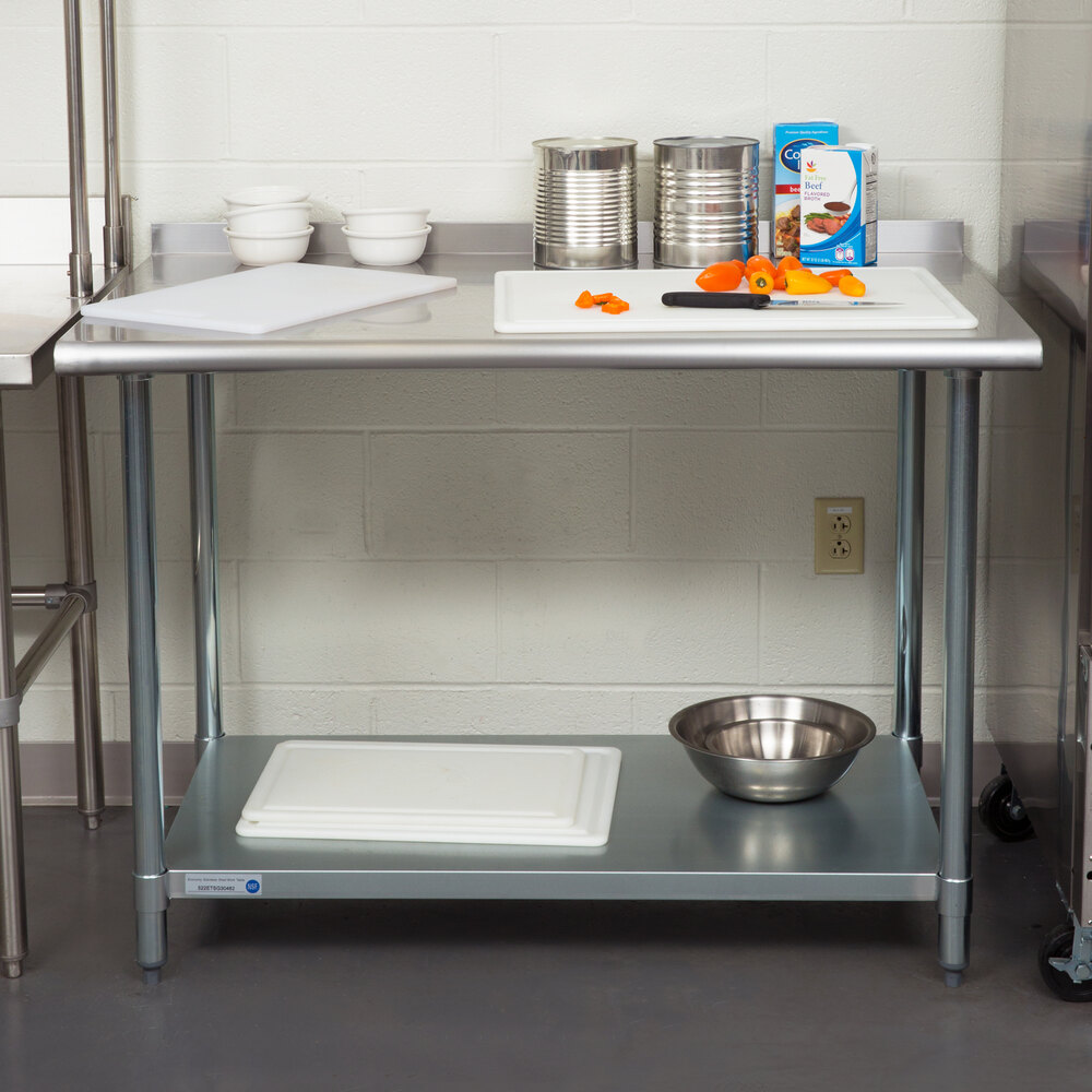 Steelton 30" x 48" 18 Gauge 430 Stainless Steel Work Table with ...