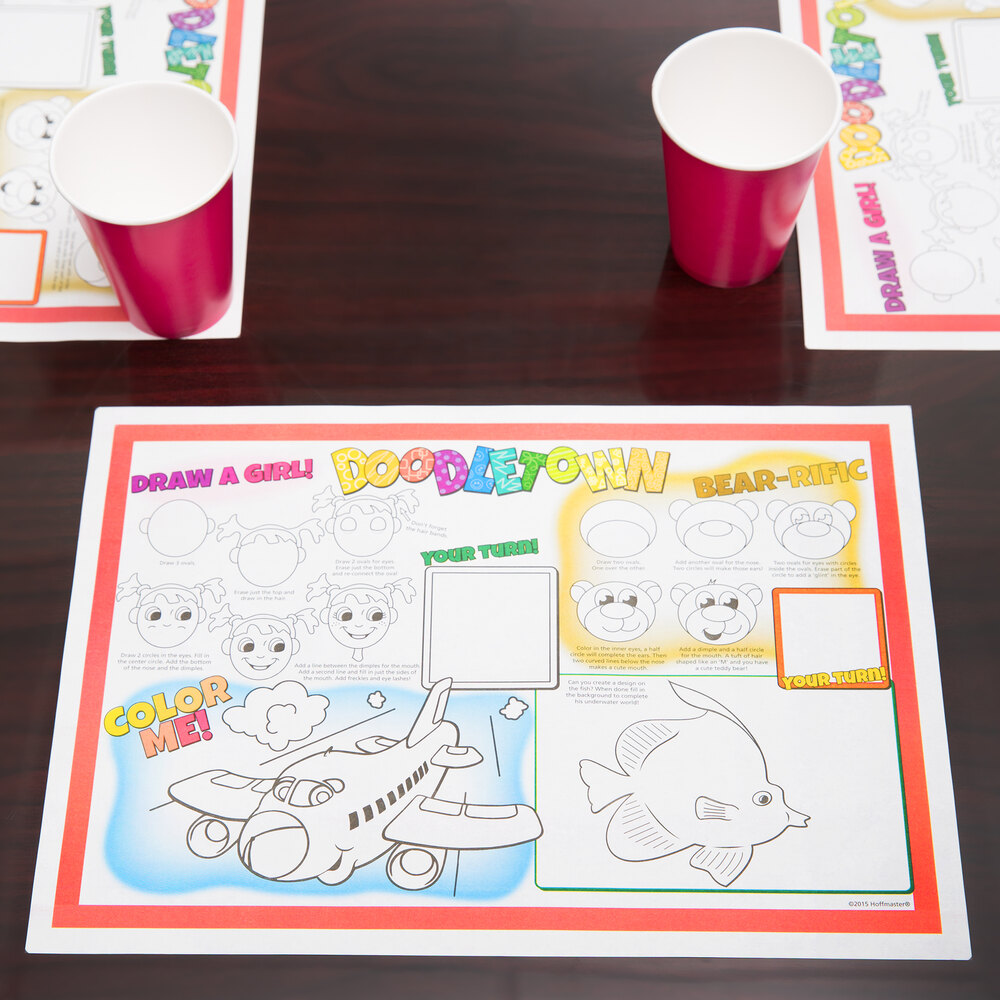 Hoffmaster 310692 10" x 14" Doodletown Fun Double Sided Interactive ...