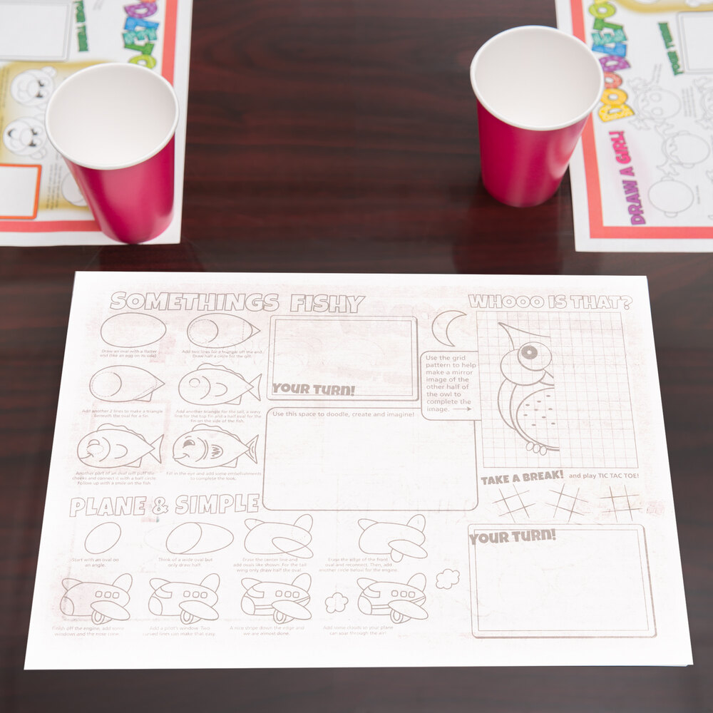Hoffmaster 310692 10" x 14" Doodletown Fun Double Sided Interactive ...