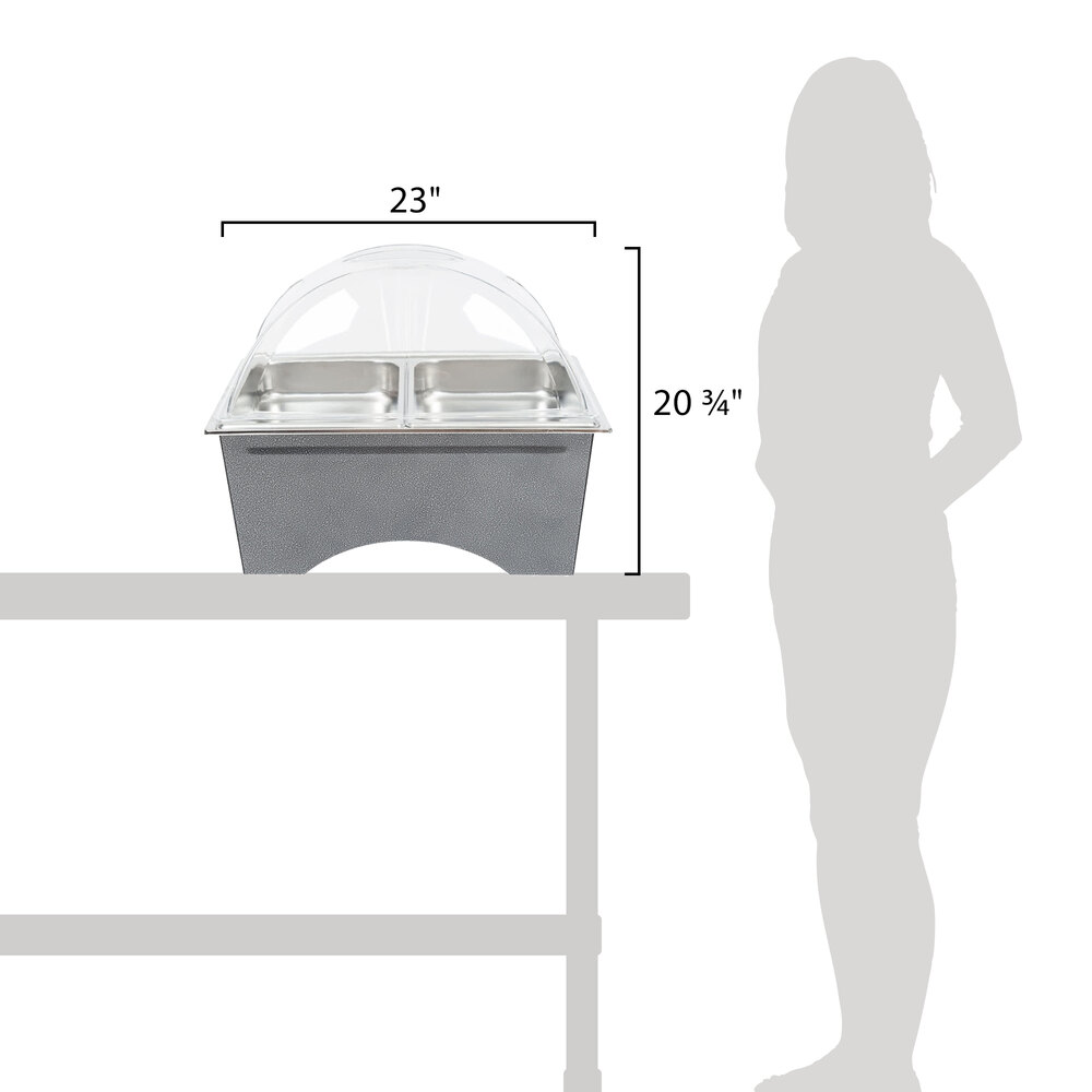 Sterno Products Silver Vein Stackable Chafer with Clear Dome Cover and ...