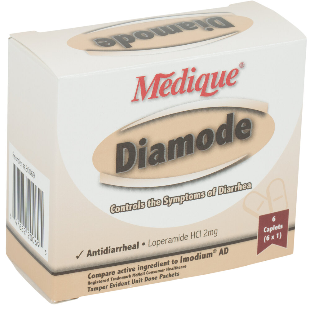 Medique 20069 Diamode Antidiarrheal Caplets - 6/Box