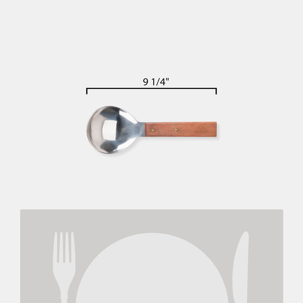 Town 22810 9 1/4" Stainless Steel Rice Paddle with Wood Handle