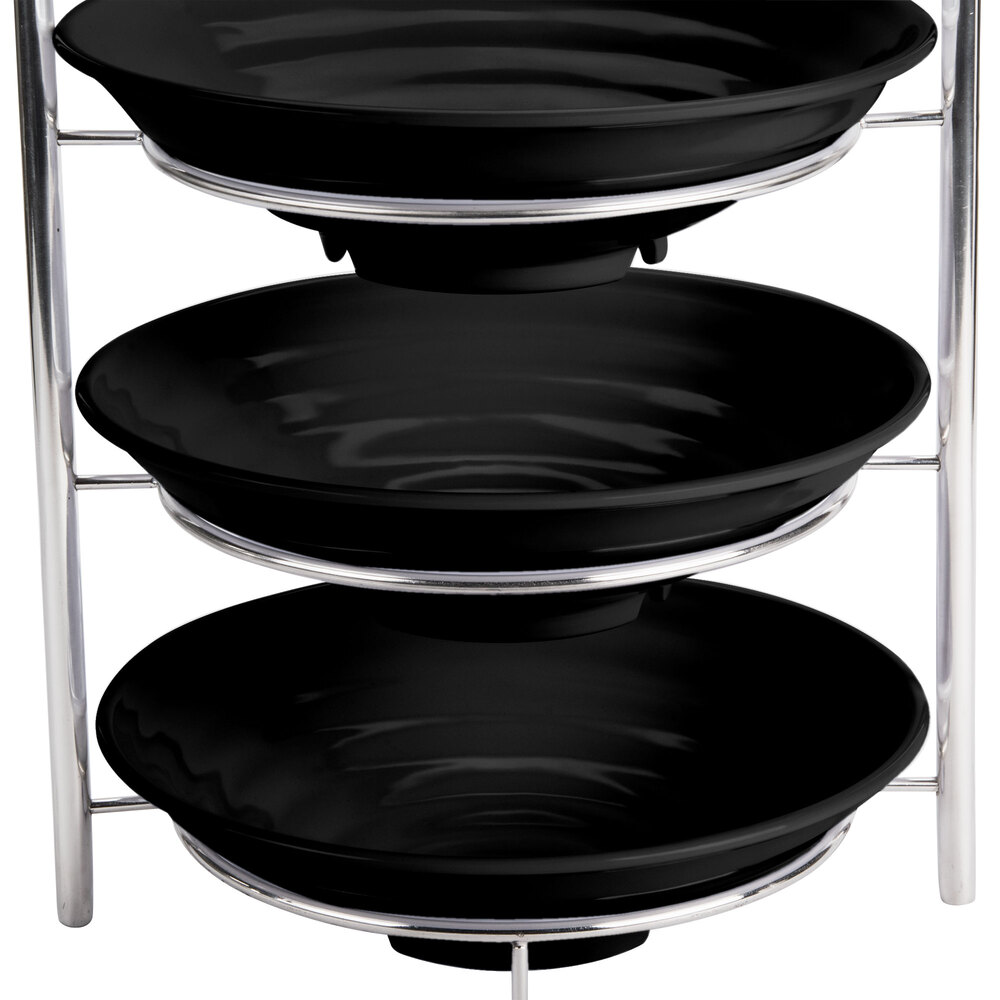 GET MTS031/ML73BK-SET 3-Tier Display Stand Set with 2 Qt. Black Round ...