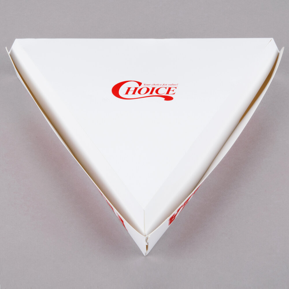 Choice White Clay Coated Clamshell Pizza Slice Box 400 Case