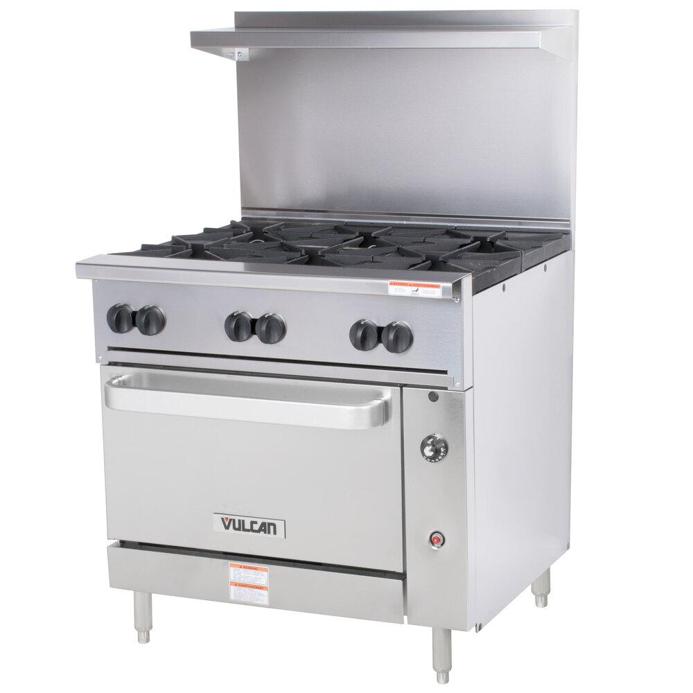 Vulcan 36S-6BN Endurance 6 Burner 36" Natural Gas Range with Standard ...