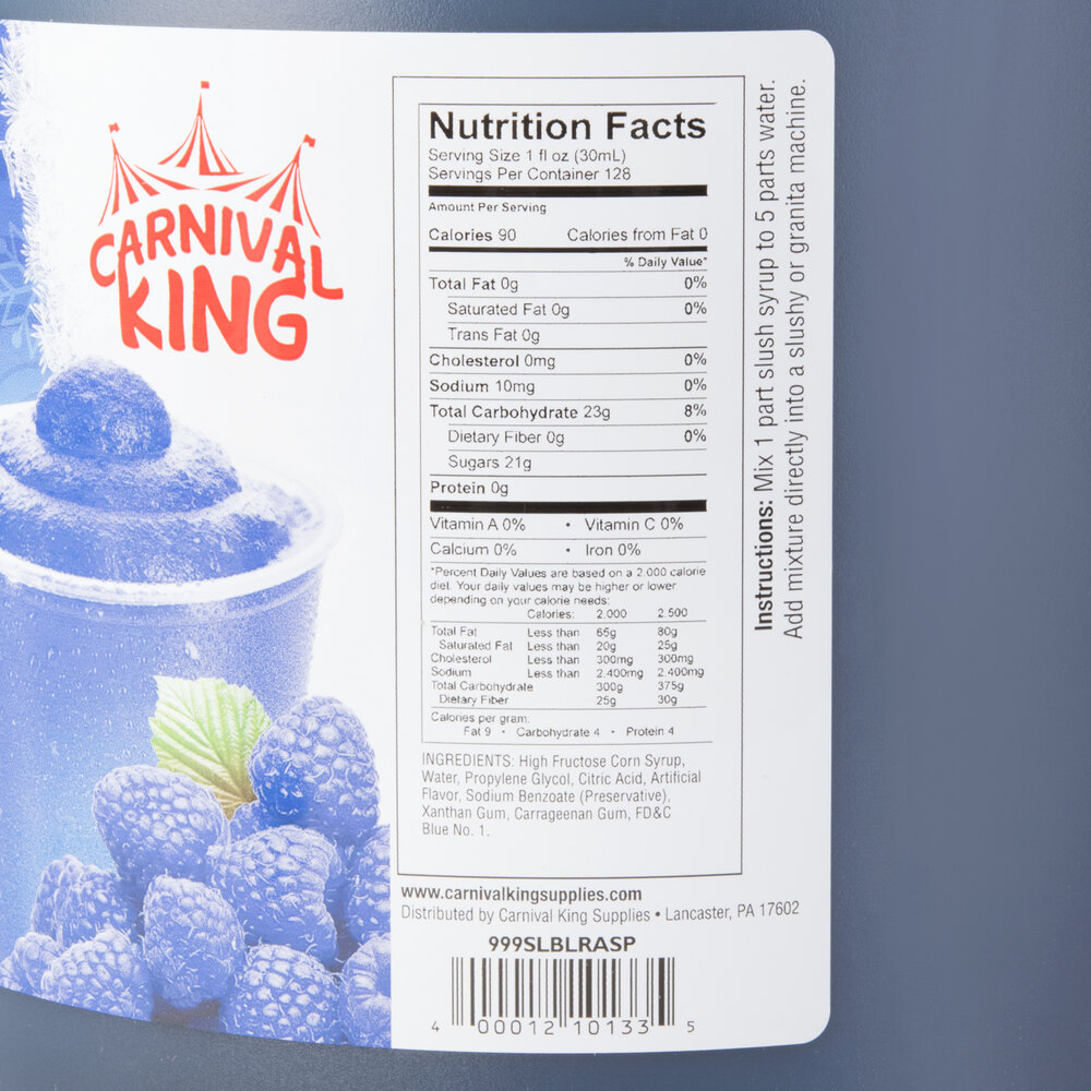 Carnival King 1 Gallon Blue Raspberry Slushy Syrup