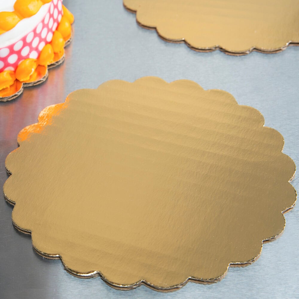 6" Gold Laminated Corrugated Cake Circle - 200/Case