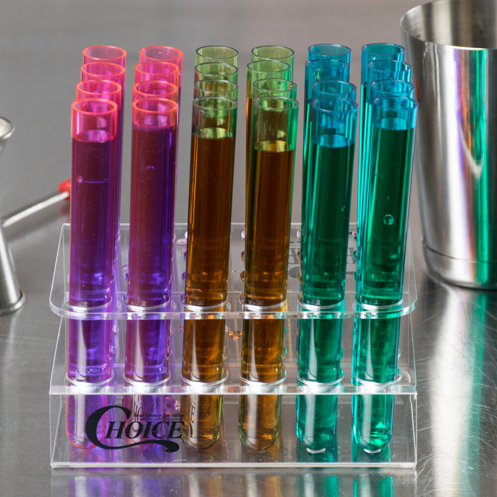 Choice 5 5/8" Neon Test Tube Shot / Shooter with Assorted Colors - 100/Pack