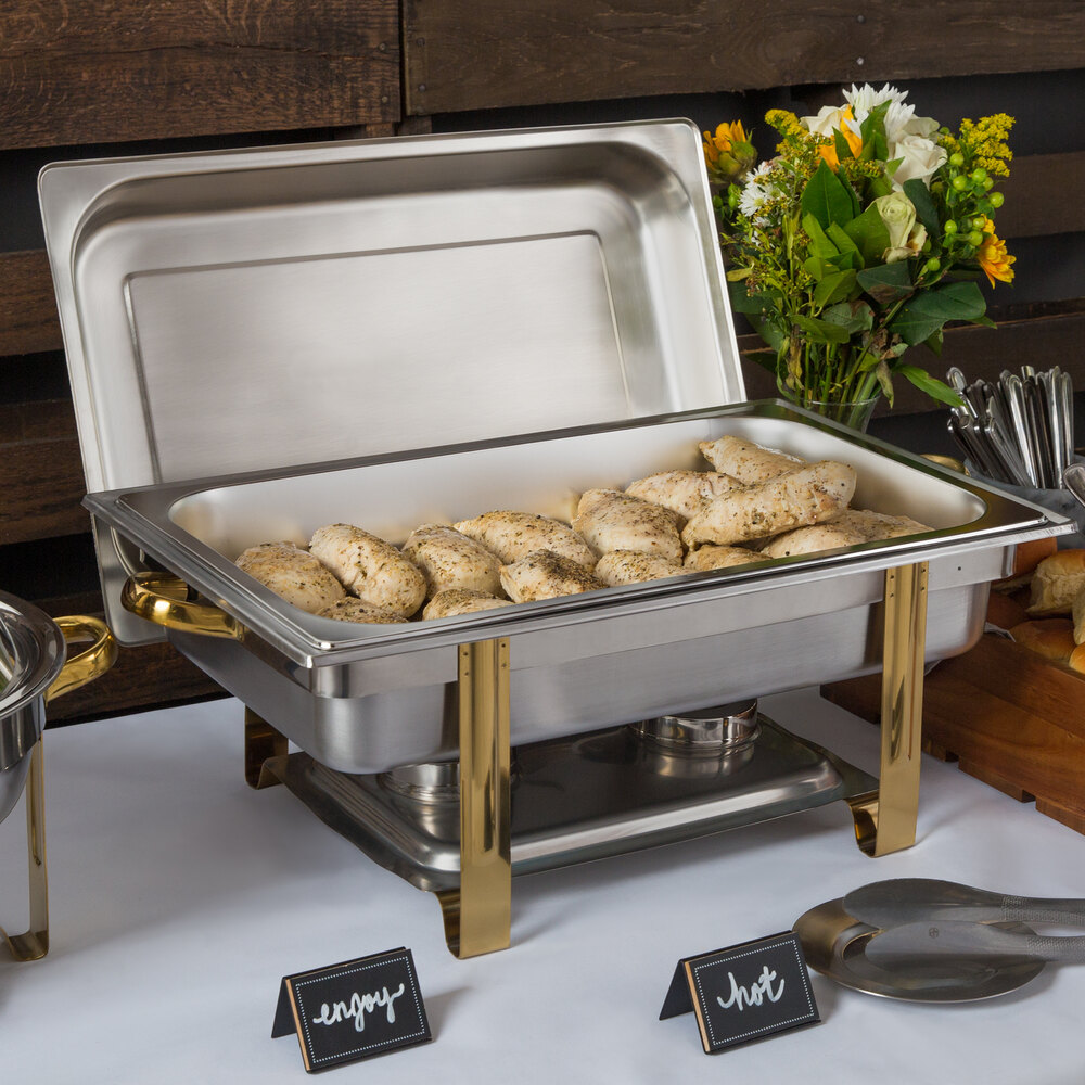 Choice Deluxe 8 Qt. Full Size Gold Accent Chafer