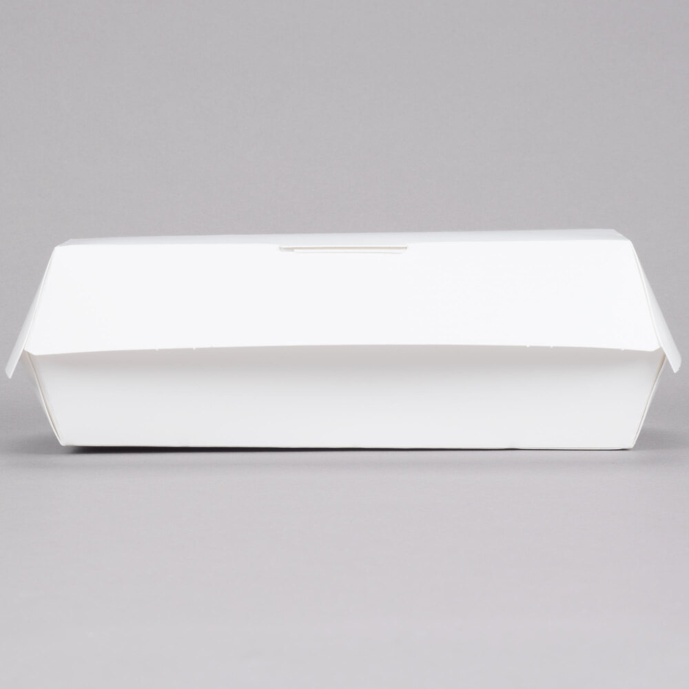 7" x 3" x 2 5/8" White Paper Sandwich Clamshell Container - 500/Case