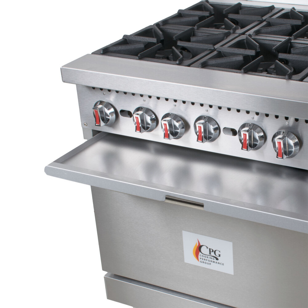 Cooking Performance Group S60-GS24-N Natural Gas 6 Burner 60" Range ...