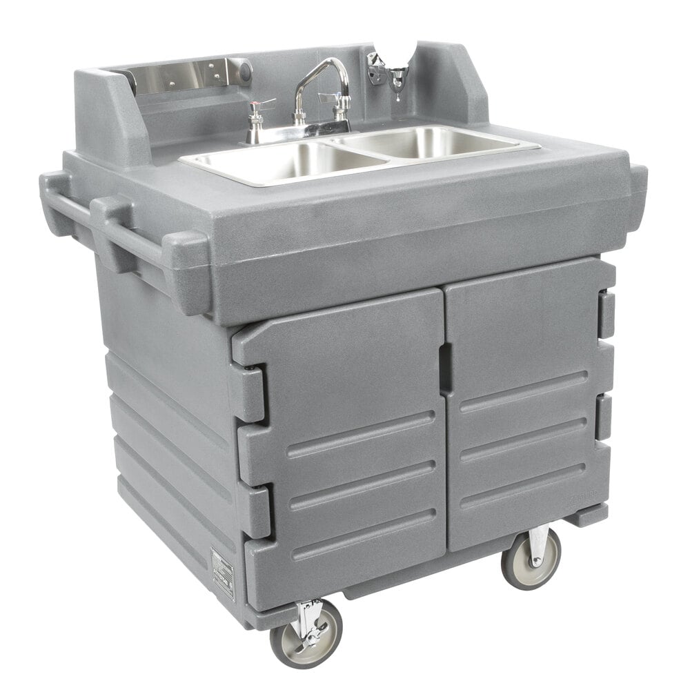 Cambro KSC402191 Granite Gray CamKiosk Portable Self-Contained Hand ...