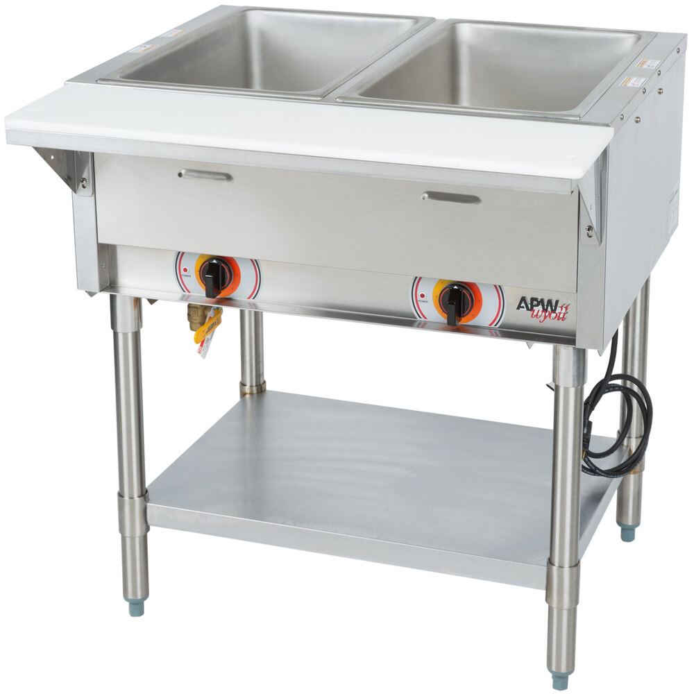 APW Wyott PSST2S Portable Steam Table - Two Pan - Sealed Well