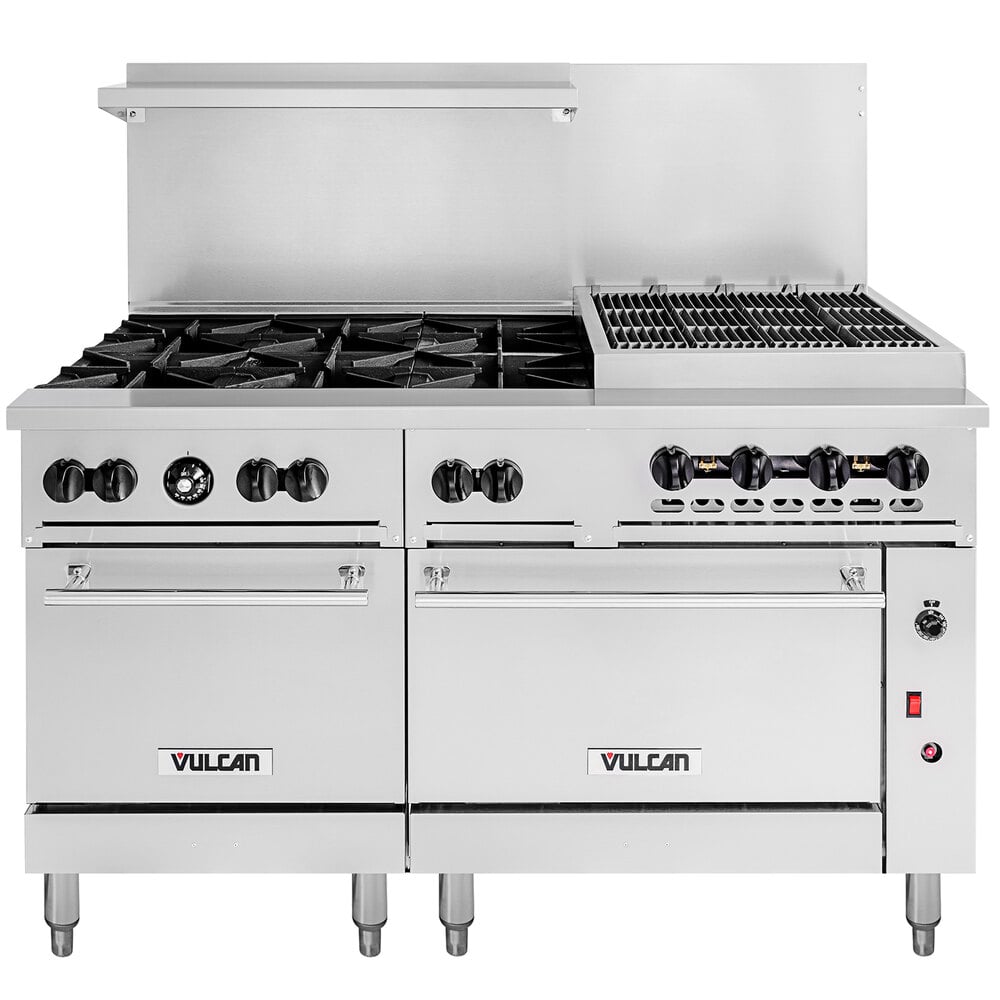 Vulcan 60SC-6B24CBN Endurance Natural Gas 6 Burner 60" Range with 24 ...
