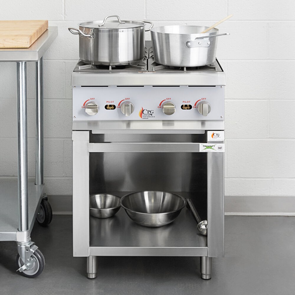 Cooking Performance Group 24RSBNL Natural Gas 24" 4 Burner Range / Hot ...