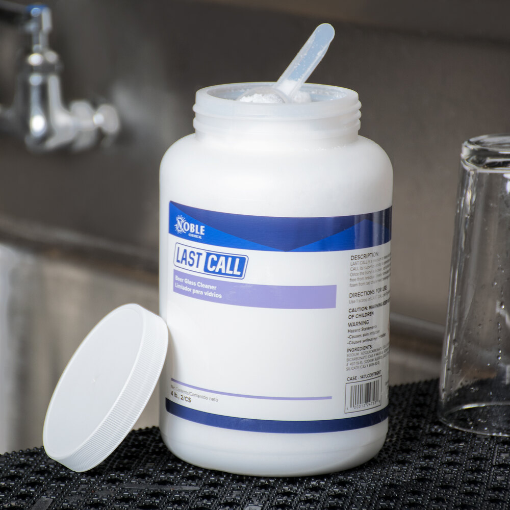 Noble Chemical 4 lb. / 64 oz. Last Call Powdered Bar Glass Cleaner - 2/Case