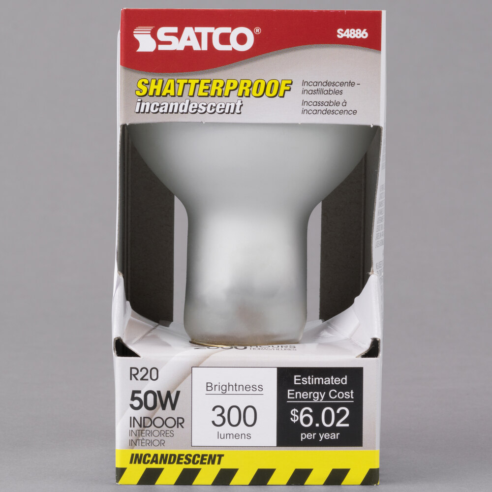 Satco S4886 50 Watt Frosted Shatterproof Finish Incandescent Rough ...