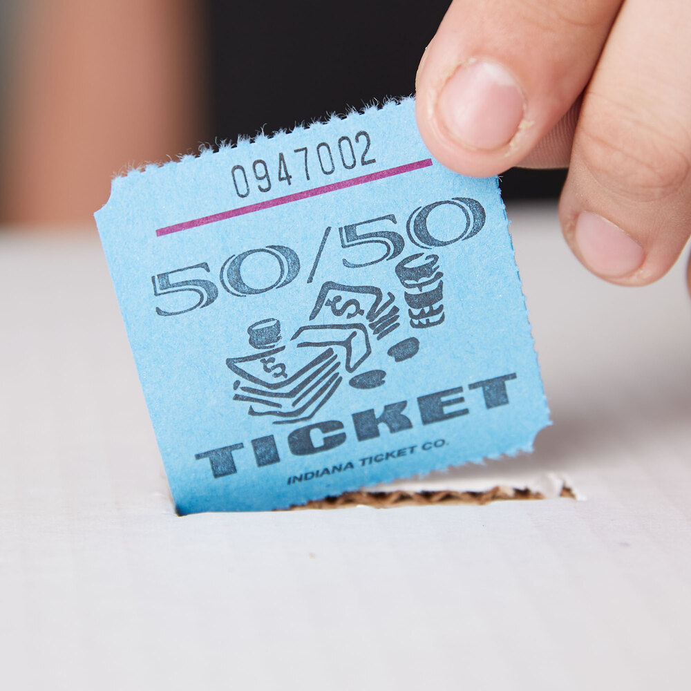 Blue, Red, Green, and Yellow 50/50 Marquee Raffle Tickets - 4000/Kit
