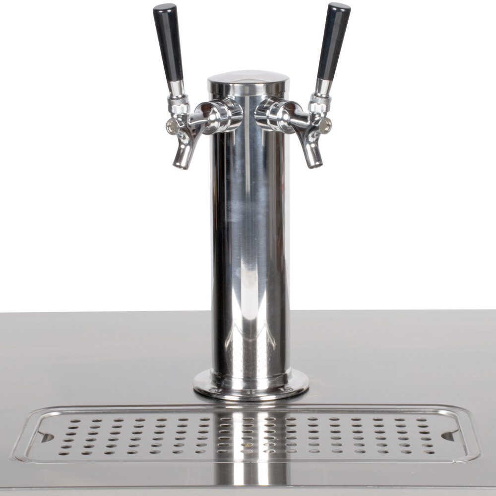 Avantco UDD-48-HC Double Tap Kegerator Beer Dispenser - Black, (2) 1/2 ...