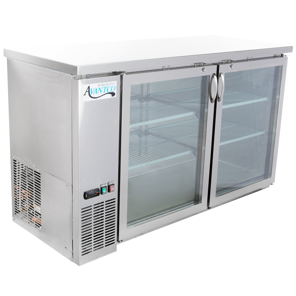 Avantco UBB-60G-HC-S 60" Stainless Steel Counter Height Narrow Glass ...