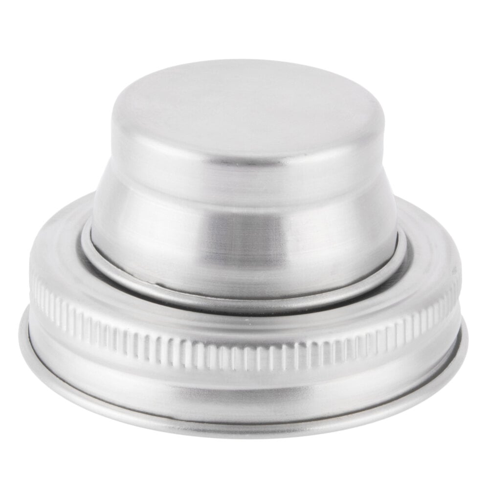 Tablecraft MJSST Stainless Steel 2-Piece Replacement Mason Jar Shaker Cap