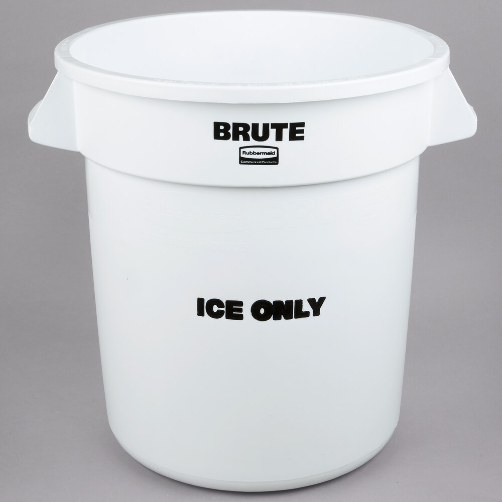Rubbermaid FG9F8600WHT ProServe 10 Gallon White "ICE ONLY" Brute Container