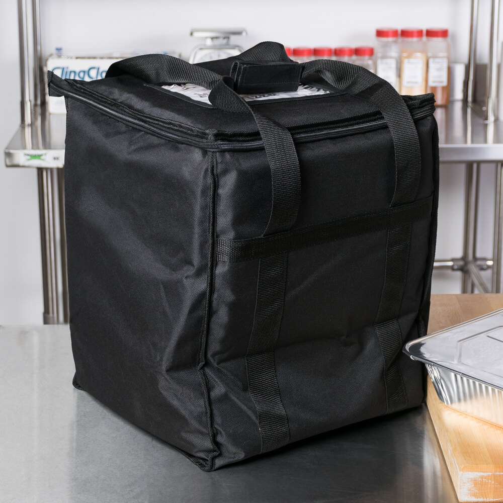 Choice Insulated Food Delivery Bag, Black Nylon, 13" x 13" x 15 1/2 ...