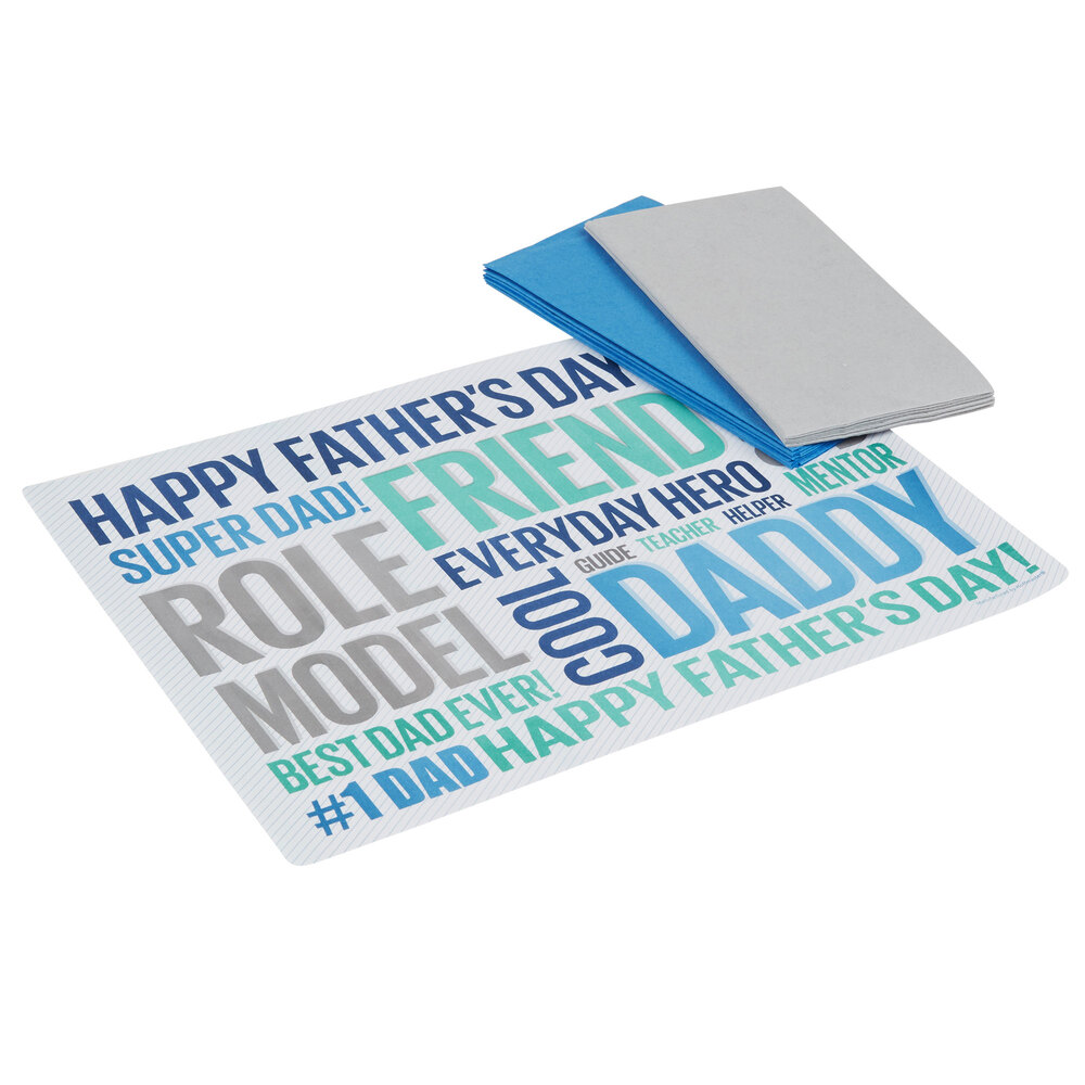 Hoffmaster 856780 10" x 14" Father's Day Placemat Combo Pack - 250/Case