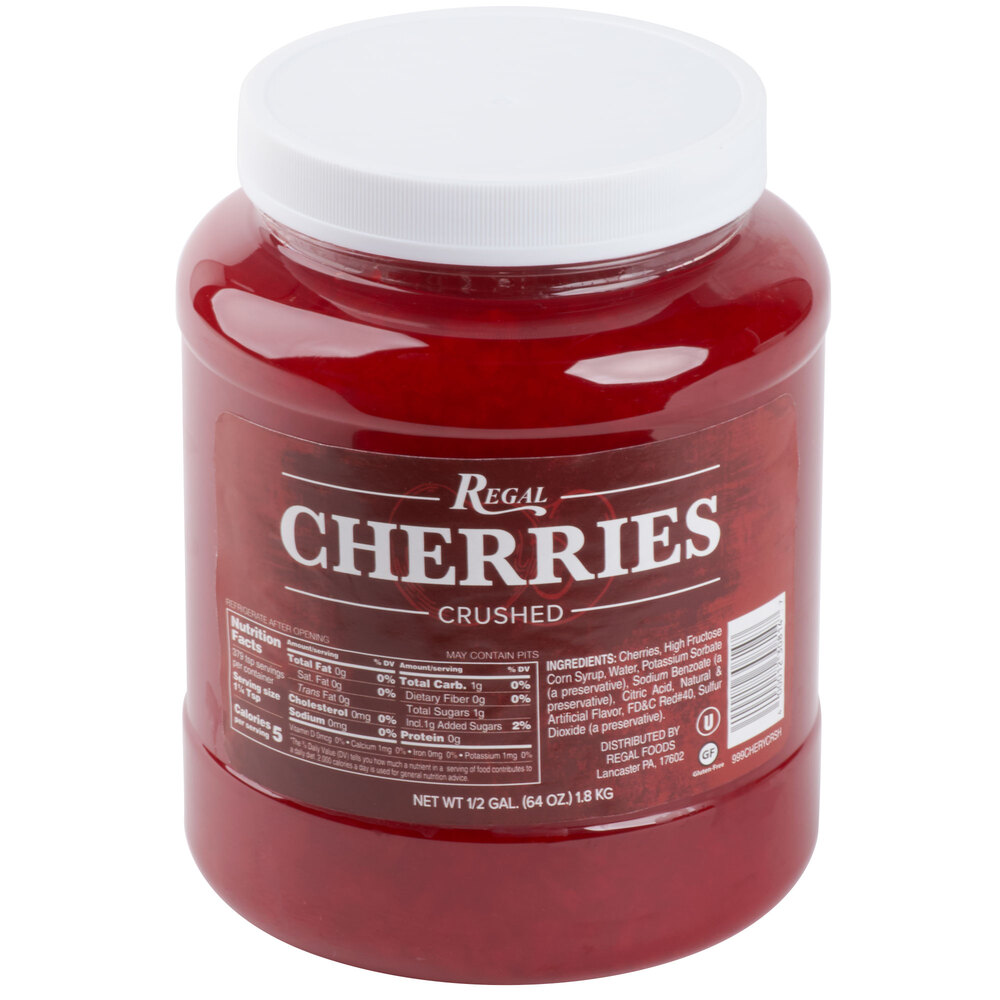 Regal 1/2 Gallon Crushed Maraschino Cherries - 6/Case