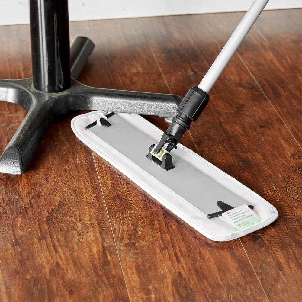 3M 55594 18" White Easy Scrub Flat Mop Pad - 10/Pack